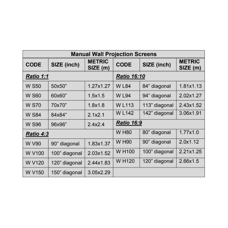 Prowite manual projection screen (Diagonal)