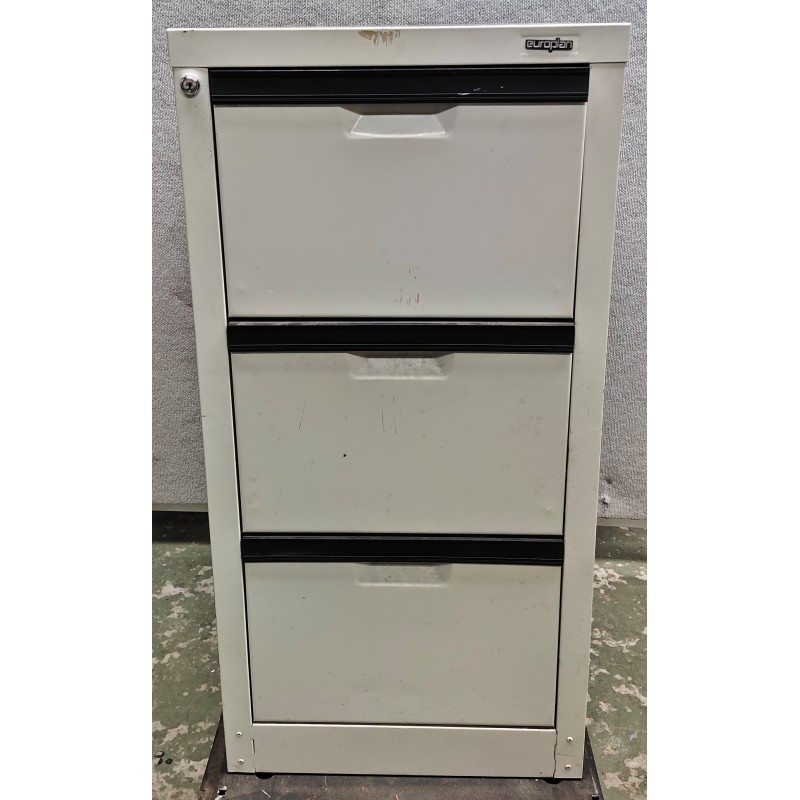 Preloved Light Grey 3 Drawer Filing Cabinet