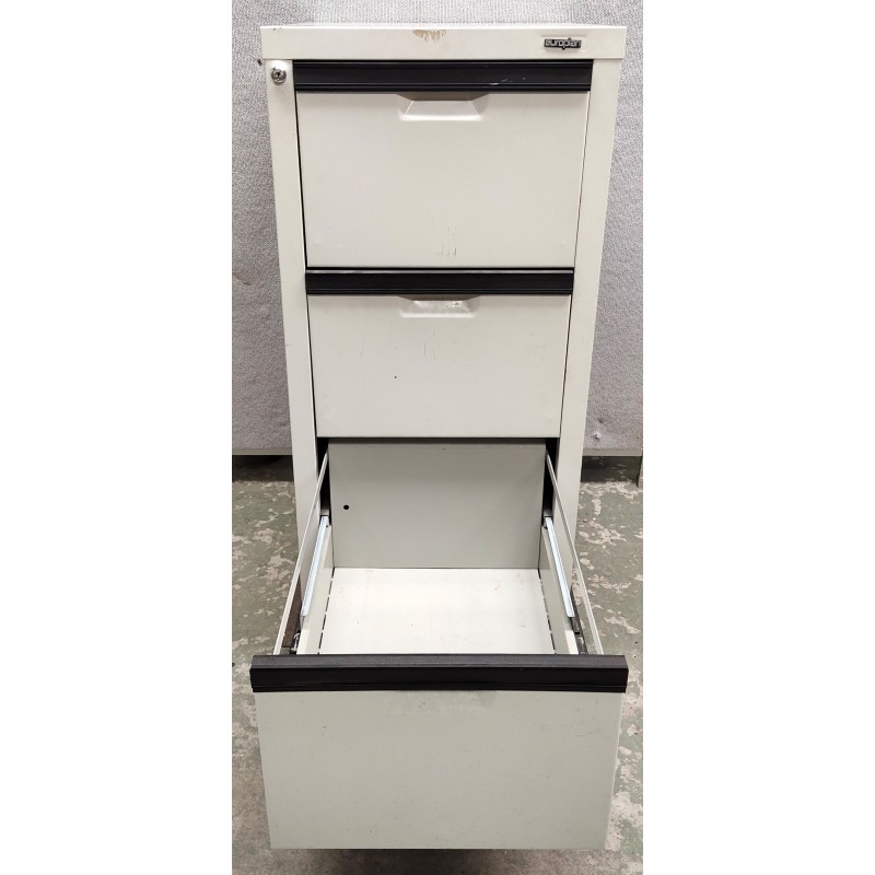Preloved Light Grey 3 Drawer Filing Cabinet